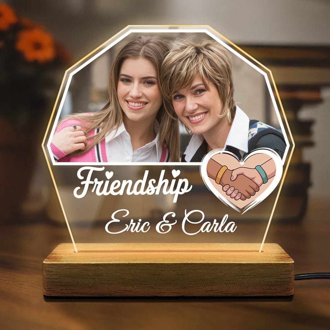 Personalized Photo & Name Hexa Acrylic LED Lamp – Fashionury